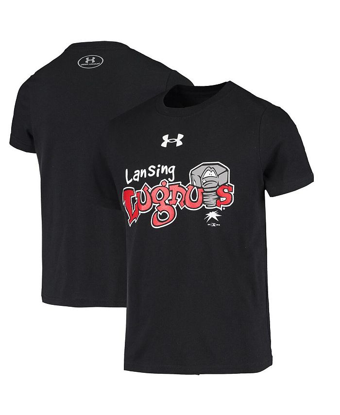 Under Armour Big Boys and Girls Black Lansing Lugnuts Team Logo T-shirt ...