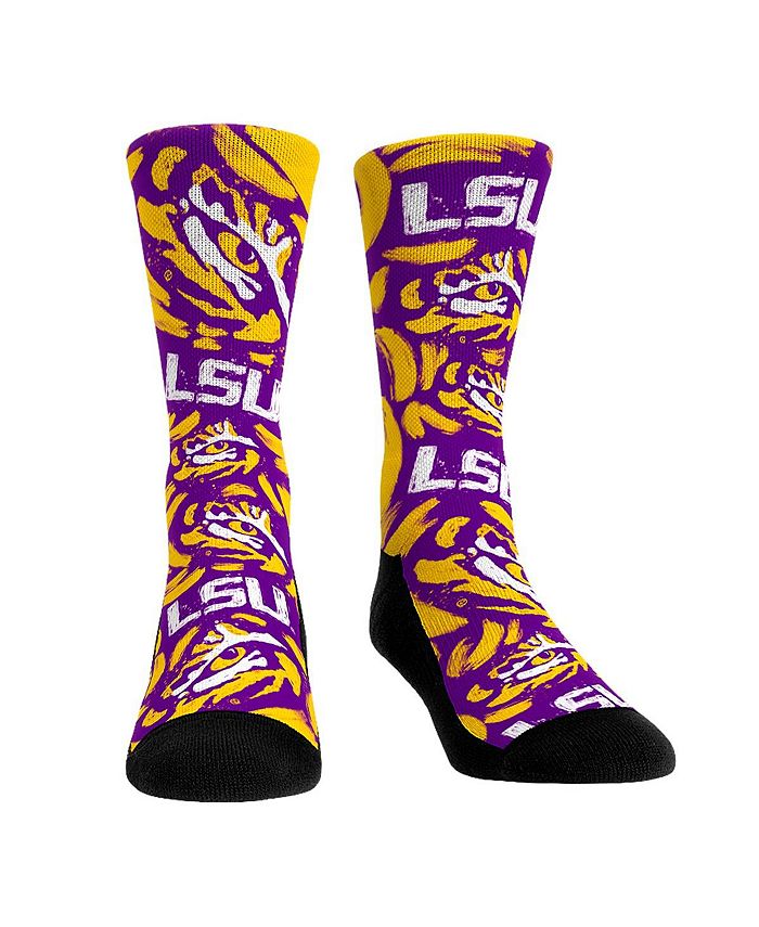 Rock 'Em Men's and Women's Socks LSU Tigers Allover Logo and Paint Crew ...