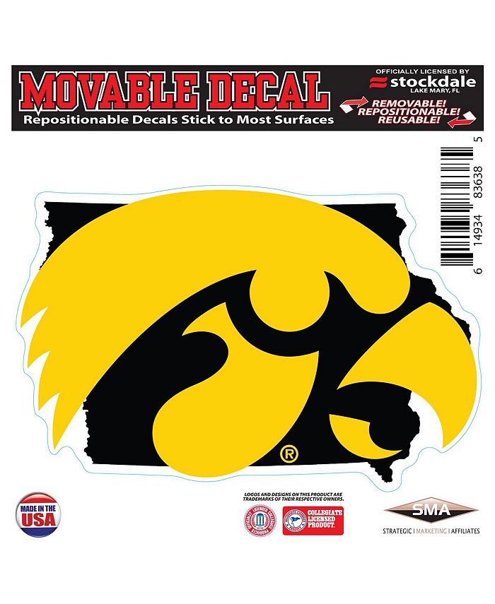 Stockdale Iowa Hawkeyes 6" x 6" Repositionable State Shape Decal - Macy's