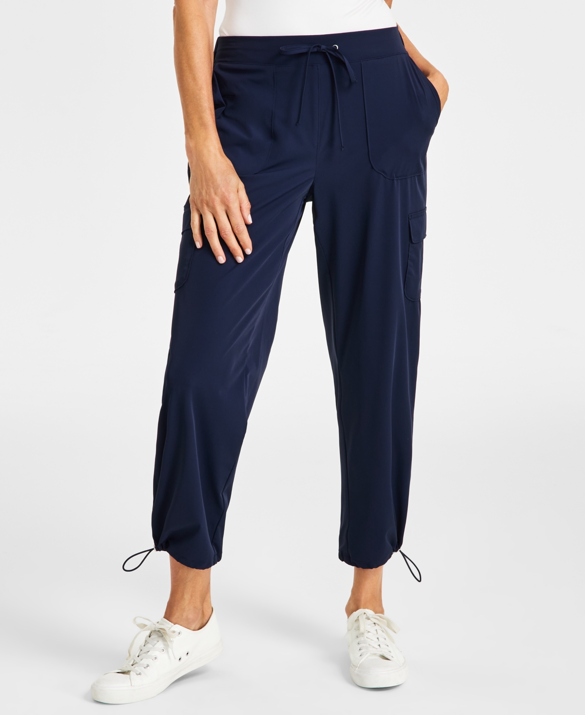 Click here for Style & Co Petite Solid Drawcord-Hem Utility Pants... prices