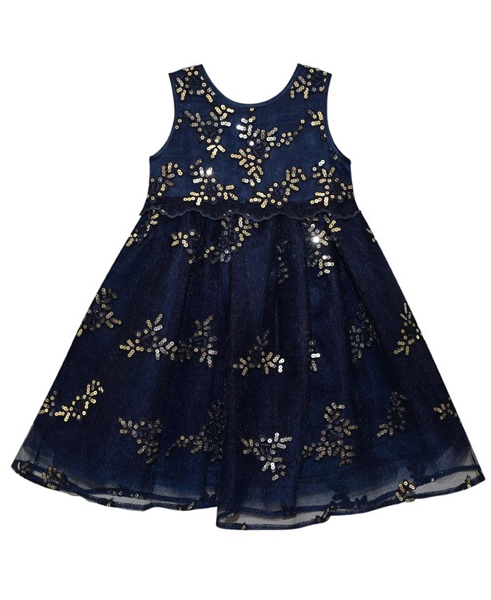 Blueberi Boulevard Toddler Girls Sparkling Embroidered Sleeveless Dress ...