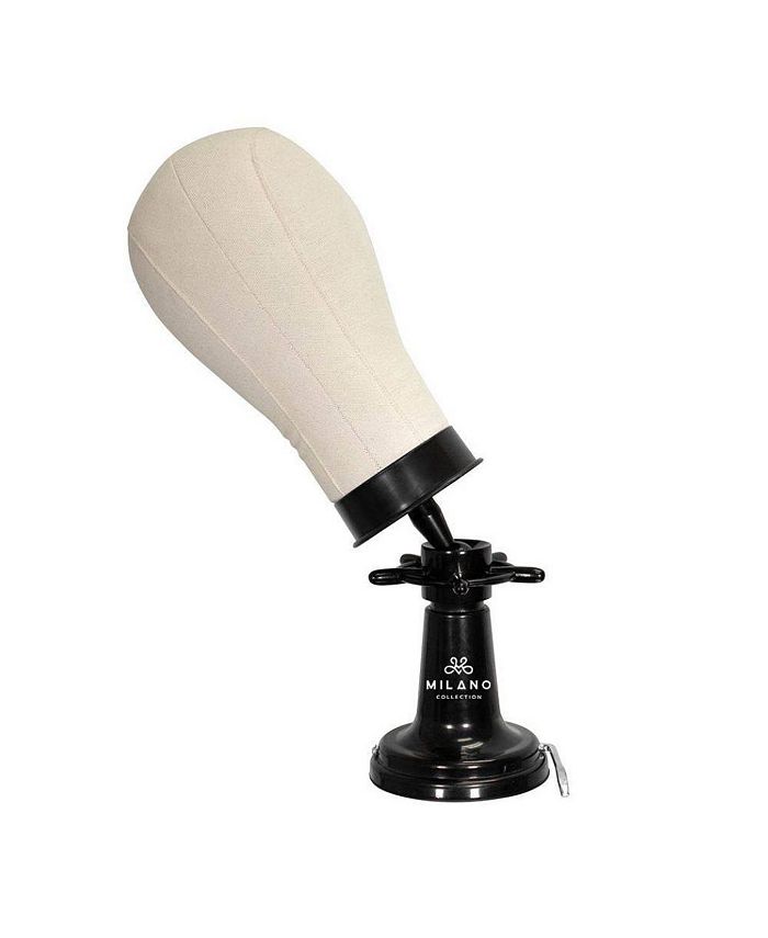 Milano Collection Milano Deluxe Extra Strength Suction Wig Stand Black ...