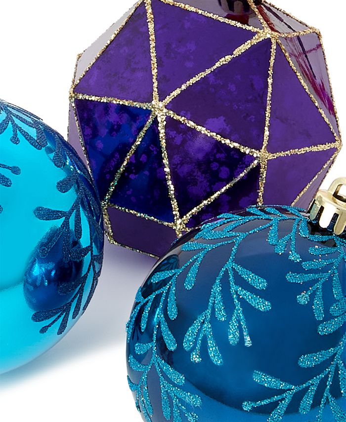 Holiday Lane Patina Plastic Ball Ornaments, Set of 6, Created for Macy ...