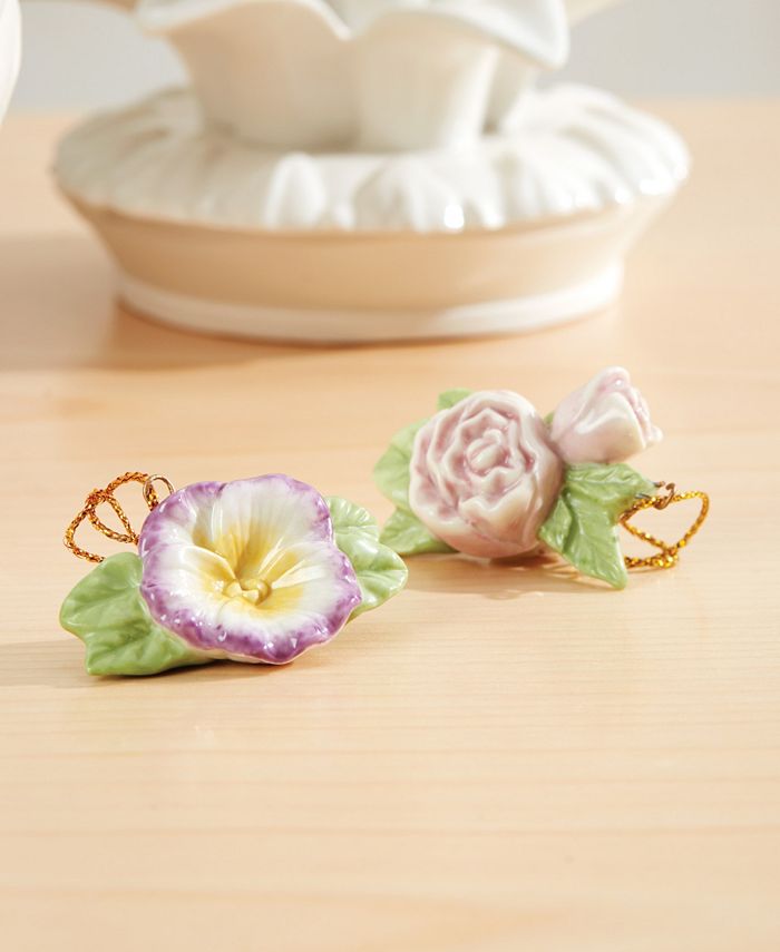Lenox Celebrate Flowers Ornament Set, 10-Piece - Macy's