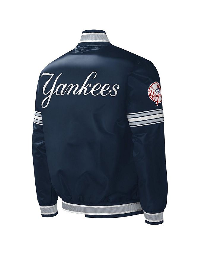 Starter Men's Navy New York Yankees Midfield Satin Full-Snap Varsity ...