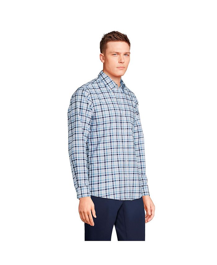 Lands' End Men's Traditional Fit No Iron Twill Shirt - Macy's