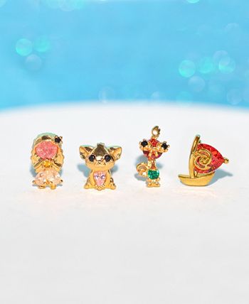 Girls Crew Crystal Multi-Color Disney Princess Moana Stud Earring Set ...