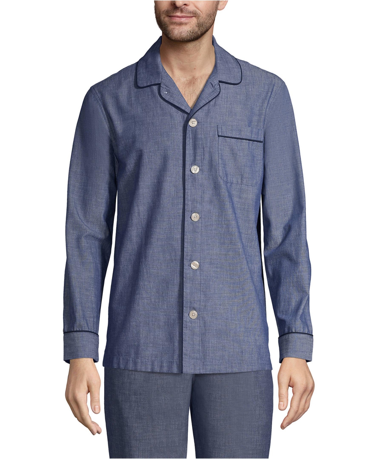 Click here for Lands End Mens Tall Essential Pajama Shirt - Mediu... prices