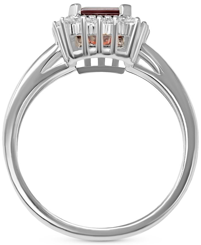 Macys Garnet 1 3 4 Ct T W And White Topaz 1 3 Ct T W Halo Ring