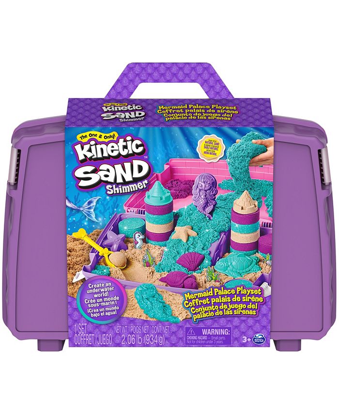 Kinetic Sand Mermaid Palace Playset, Shimmer Play Sand- Folding Sandbox ...