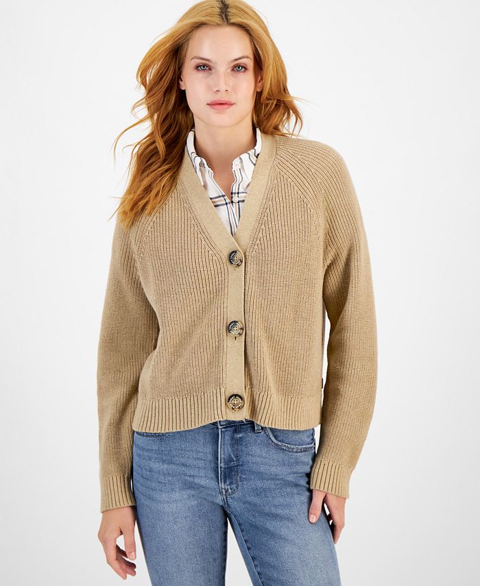 Tommy Jeans Women's Raglan-Sleeve V-Neck Cardigan - Macy's