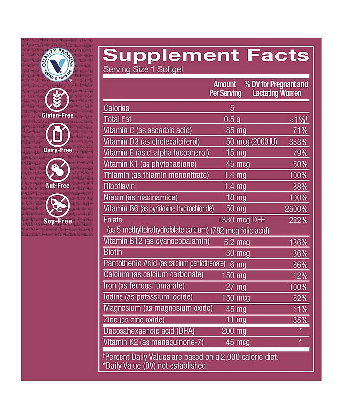 The Vitamin Shoppe One Daily Prenatal Multivitamin with DHA - Supports ...
