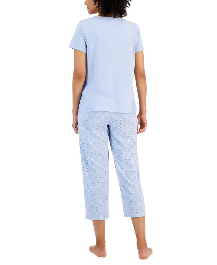 Charter Club Women's Cotton Short-Sleeve Pajamas Set, Created for Macy ...
