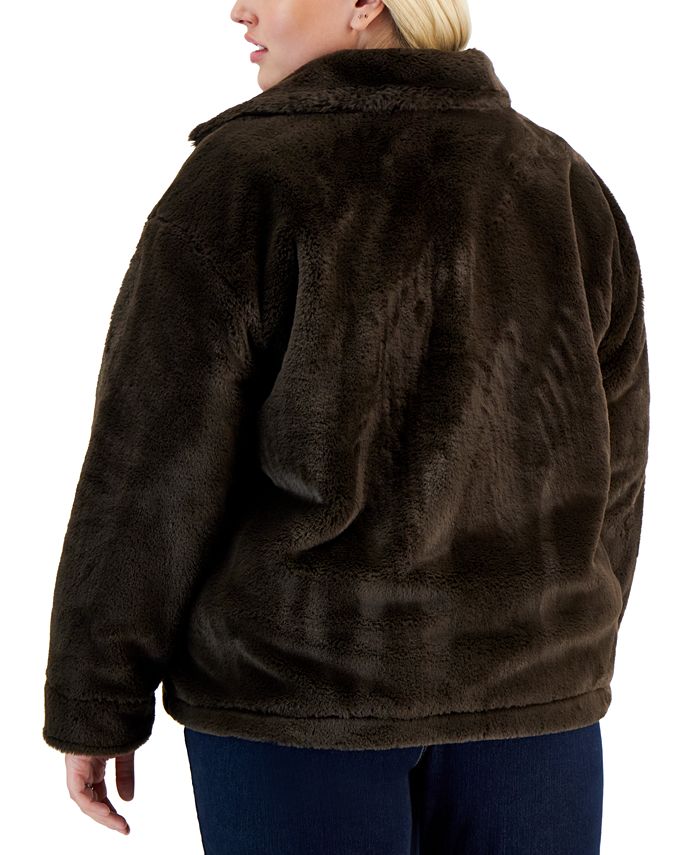 Jou Jou Juniors' Trendy Plus Size Faux-Fur Coat, Created for Macy's ...