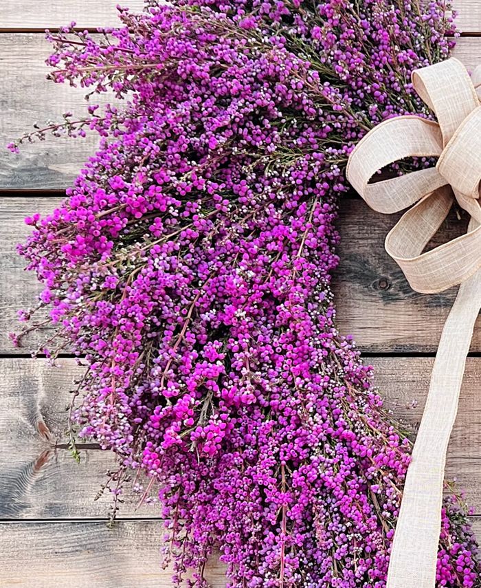 GreenishBlu Fresh Real Heart-Shaped Heather Spring Wreath - Macy's