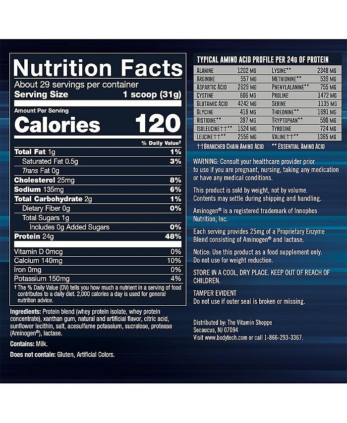BodyTech Whey Tech Pro 24 Whey Protein Isolate & Concentrate Powder ...