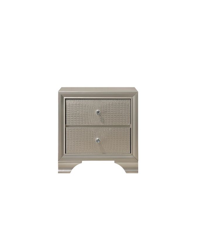 Simplie Fun 1pc Modern Glam Style Champagne Finish Two Drawer ...