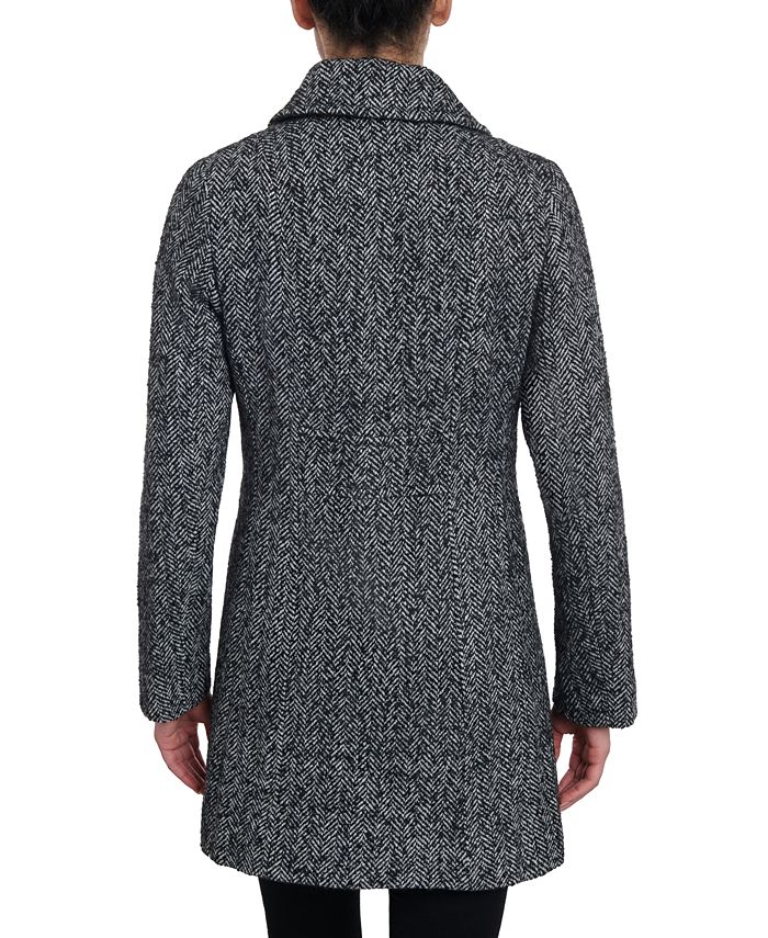 London Fog Womens Single Breasted Peacoat And Scarf Macys