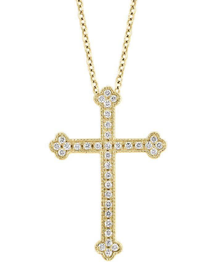 EFFY Collection EFFY® Diamond Cross 18" Pendant Necklace (1/5 ct. t.w ...