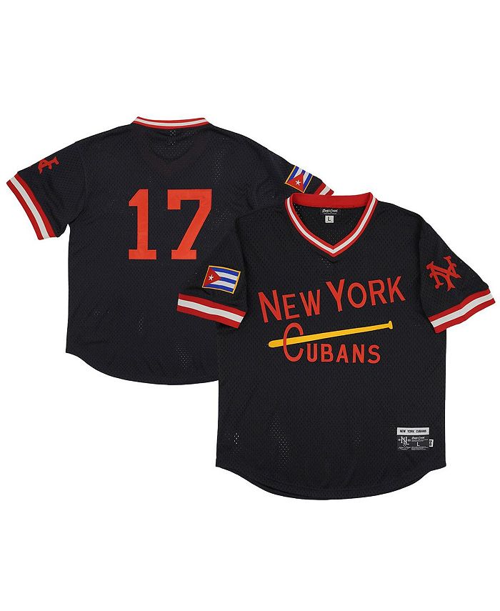 Rings & Crwns Men's #17 Black New York Cubans Mesh Replica V-Neck ...