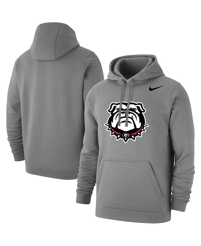 Nike Men's Heather Gray Georgia Bulldogs Logo Club Pullover Hoodie - Macy's