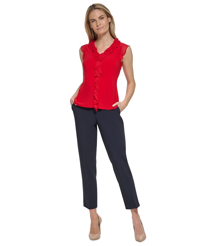 Tommy Hilfiger Ruffled Sleeveless Blouse Macys