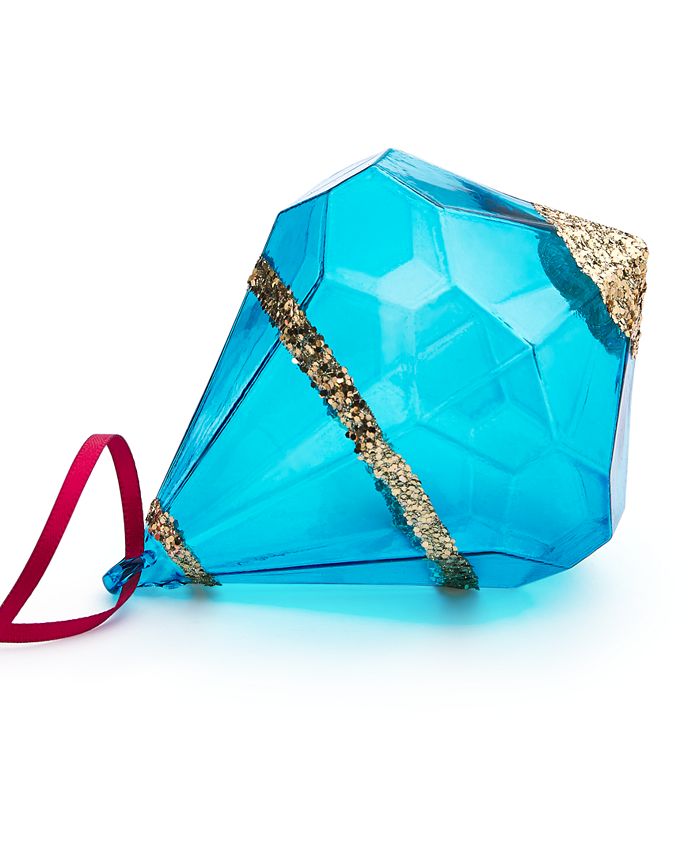 Holiday Lane Electric Gems Glittered Light Blue Ornament, Created for ...