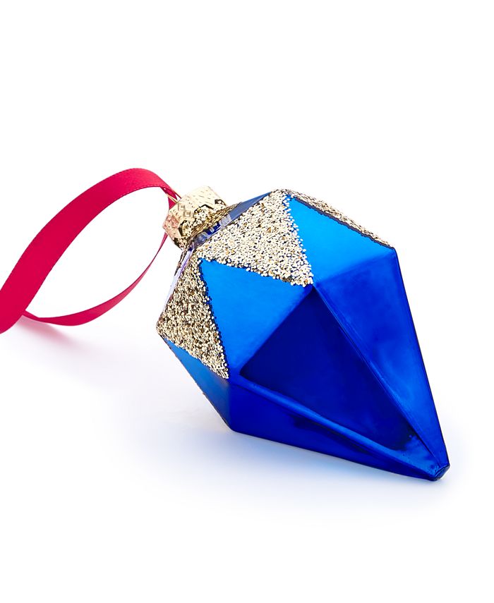Holiday Lane Electric Gems Glittered Blue Ornament, Created for Macy's ...