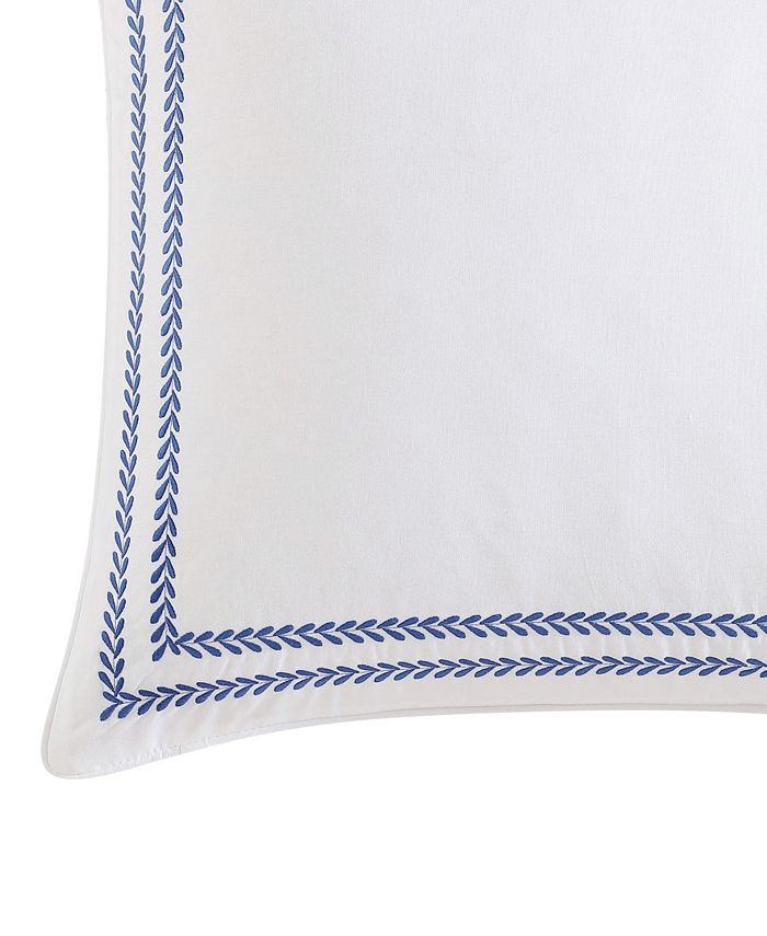 Laura Ashley Stitched Vine Cotton European Sham Pair - Macy's