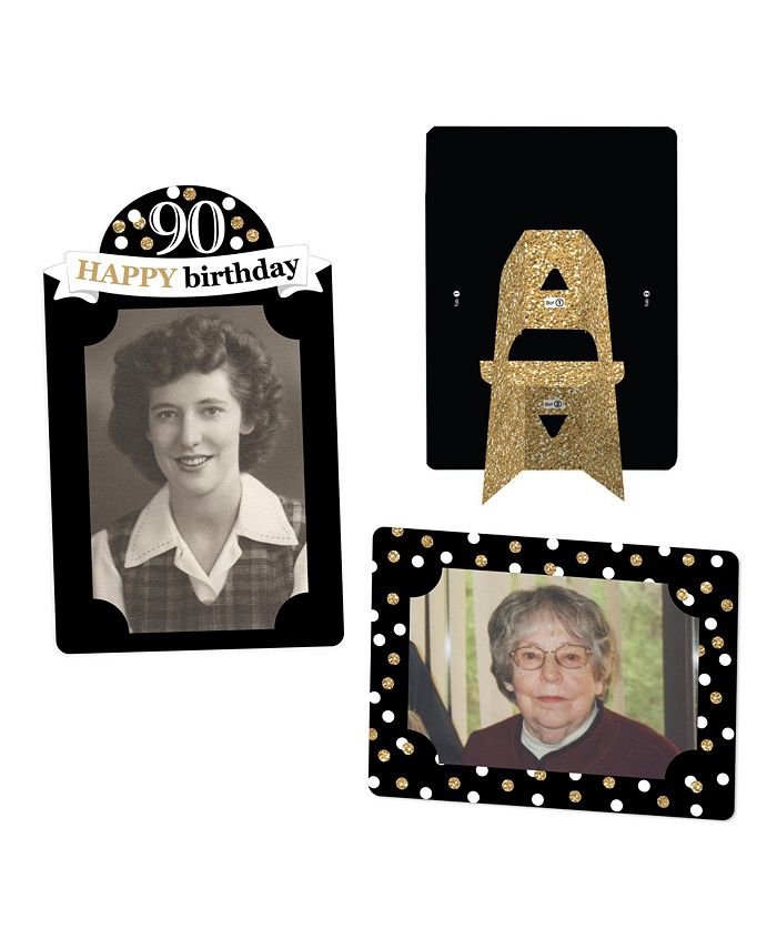 Big Dot of Happiness Adult 90th Birthday Gold Birthday Party 4x6 ...