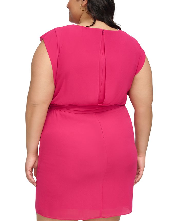 Jessica Howard Plus Size Flutter Sleeve Belted Dress Macys
