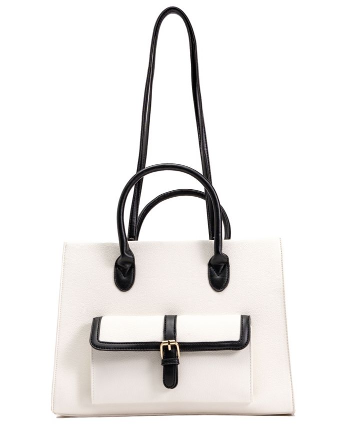 LIKE DREAMS Veda Two-Tone Buckle Medium Satchel Bag - Macy's