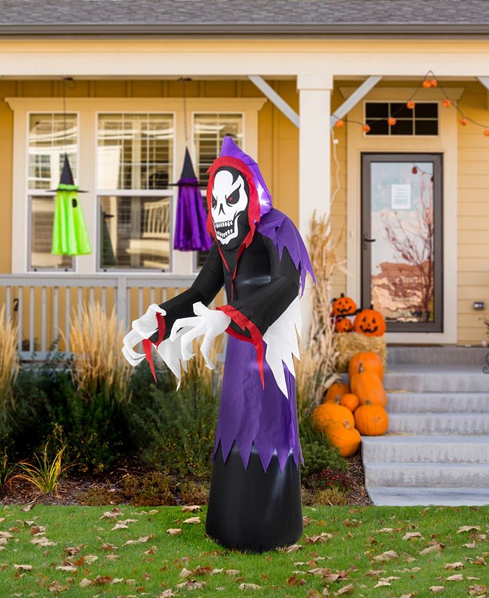 Glitzhome 10' Lighted Halloween Inflatable Grim Reaper Decor - Macy's