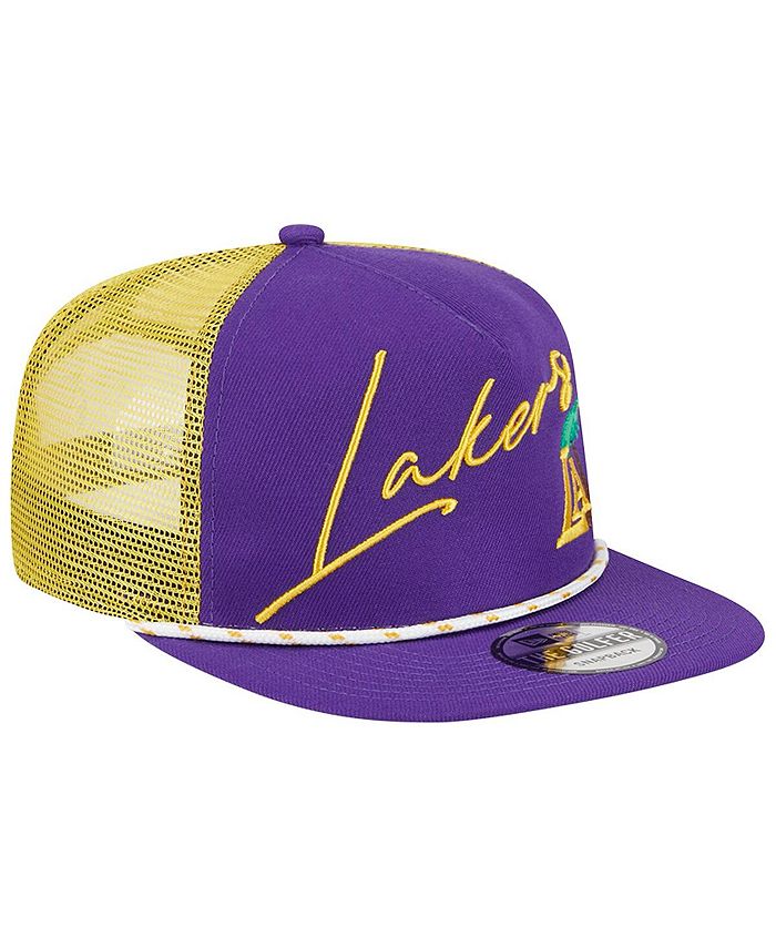 New Era Men's Purple Los Angeles Lakers Script Logo Golfer 9FIFTY ...