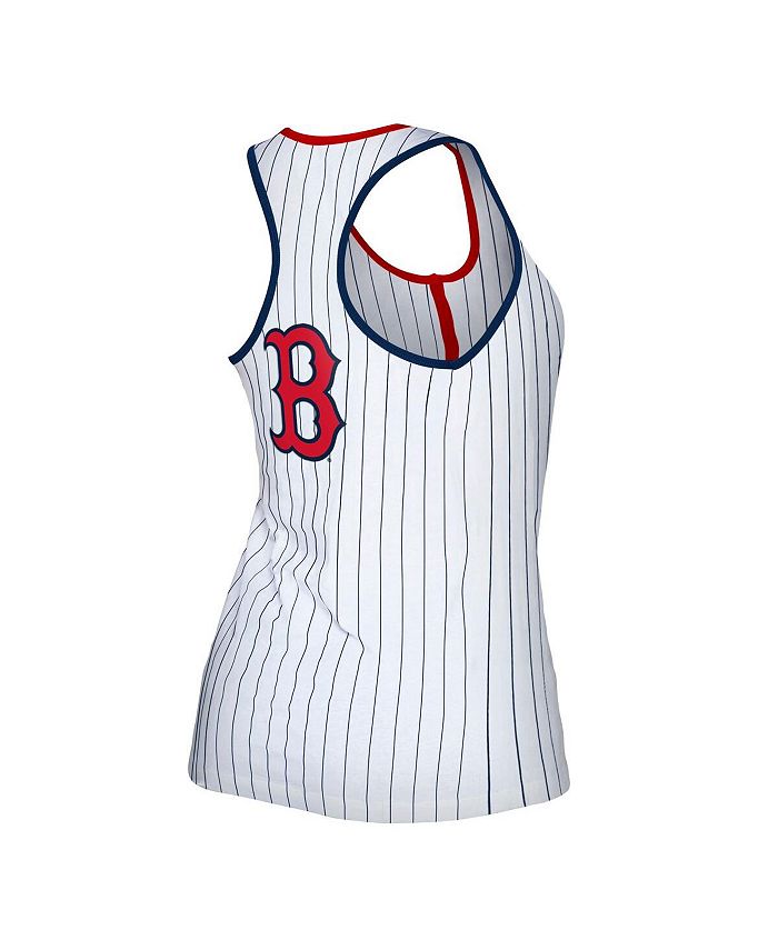 New Era Women's White Boston Red Sox Pinstripe Henley Racerback Tank ...