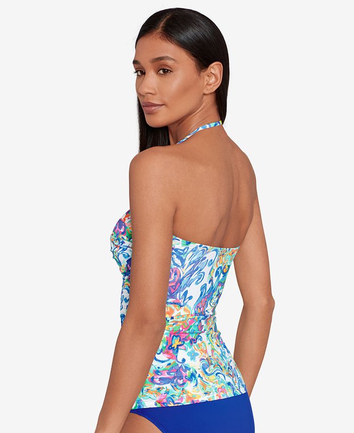 Lauren Ralph Lauren Women's Printed Twist Convertible Tankini Swim Top ...