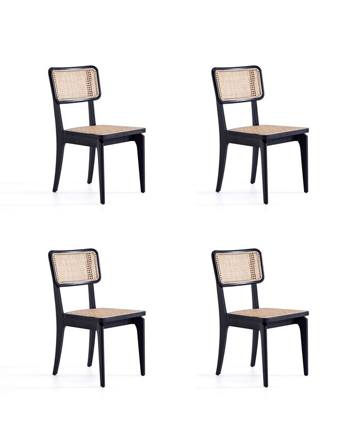 Manhattan Comfort Giverny 4-Piece Ash Wood and Natural Cane Versatile ...