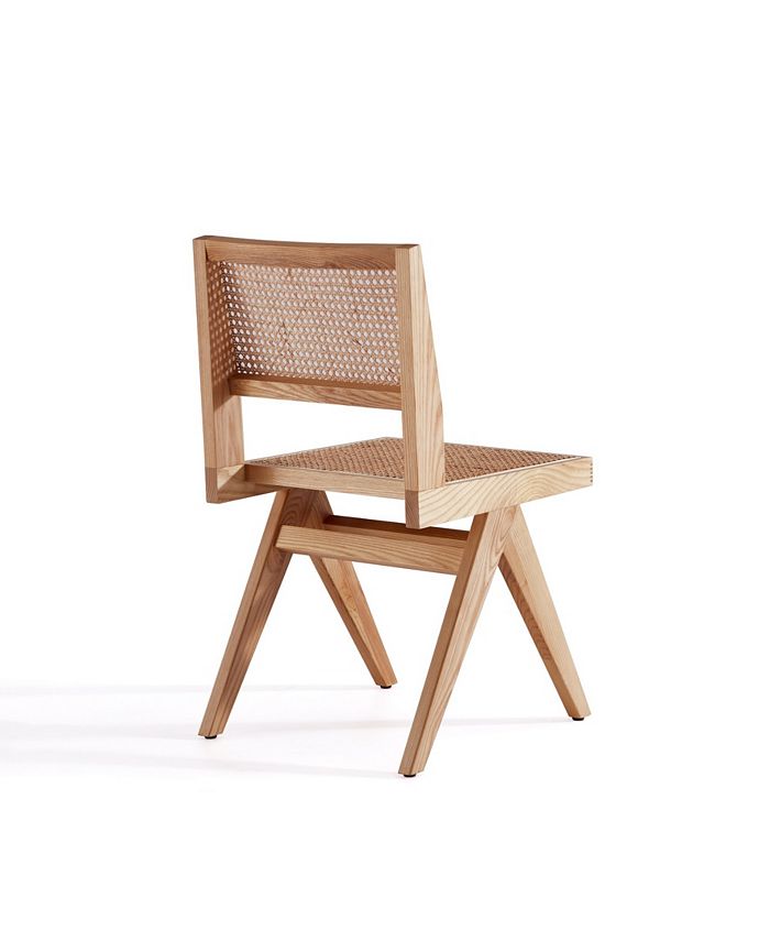 Manhattan Comfort Hamlet 4-Piece Ash Wood and Natural Cane Rectangular ...