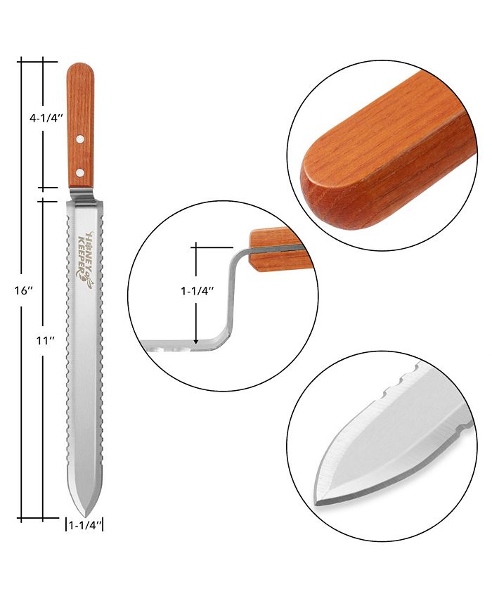 Honey Keeper Stainless Steel Uncapping Knife with Serrated Blade - Bee ...