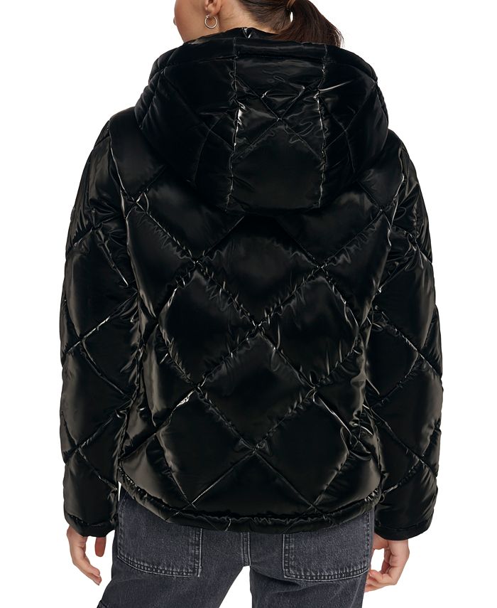 DKNY Women's Diamond Quilted Hooded Puffer Coat - Macy's