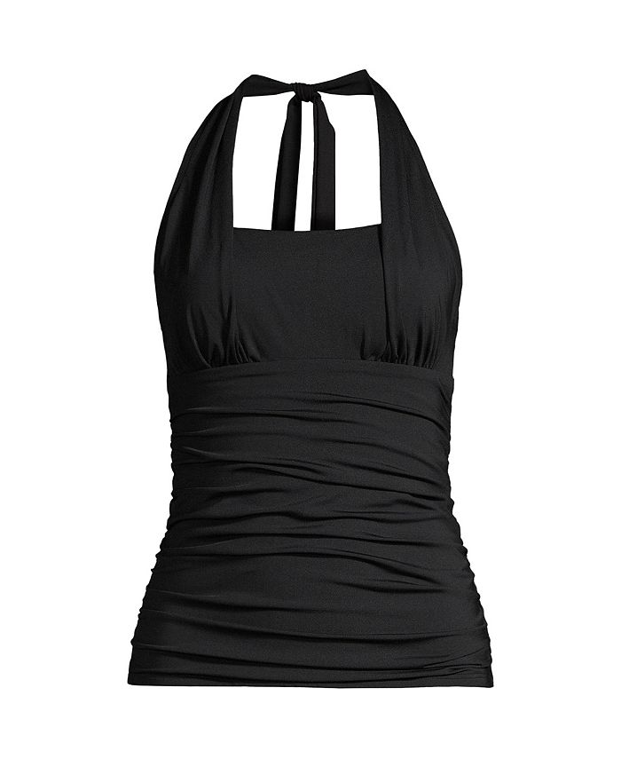 Lands' End Women's Square Neck Halter Tankini Swimsuit Top - Macy's