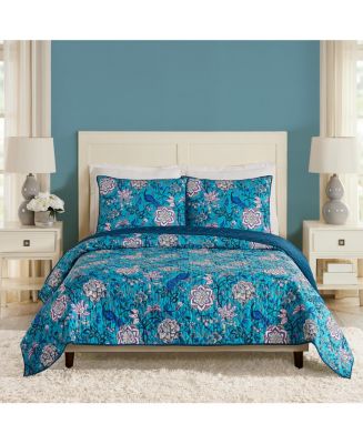 Vera Bradley Peacock Garden 3-Piece Quilt Set, Full/Queen - Macy's