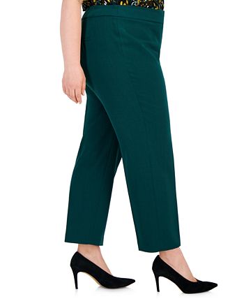 Kasper Plus Size Stretch Crepe Mid-Rise Ankle Pants - Macy's