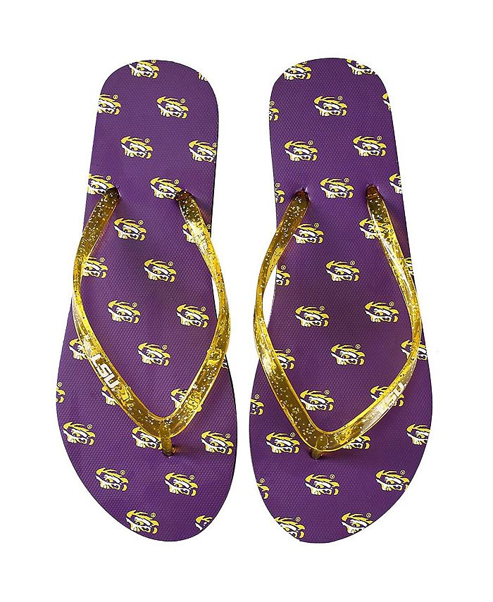 FOCO Women's LSU Tigers Glitter Flip Flops - Macy's
