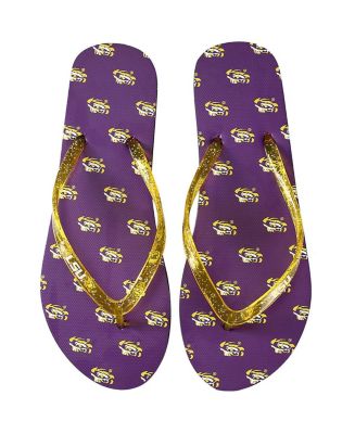 Women's FOCO LSU Tigers Glitter Flip Flops - Macy's