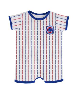 Newborn and Infant Boys and Girls White Chicago Cubs Ball Hitter Romper ...