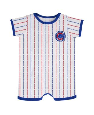 Newborn and Infant Boys and Girls White Chicago Cubs Ball Hitter Romper ...
