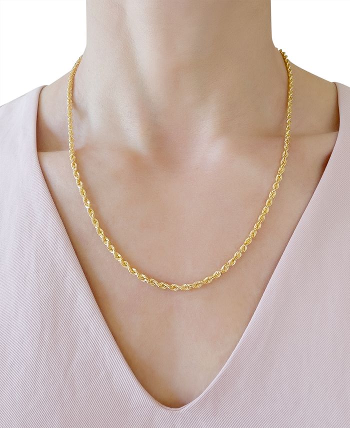 Macy's Sparkle Rope 20" Chain Necklace (3mm) in 14k Gold - Macy's