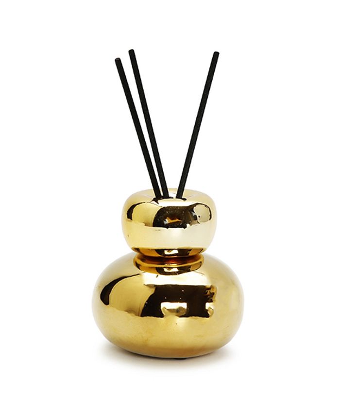 Vivience Gold-Tone Round Reed Diffuser, "Lilly of the Valley" Scent ...