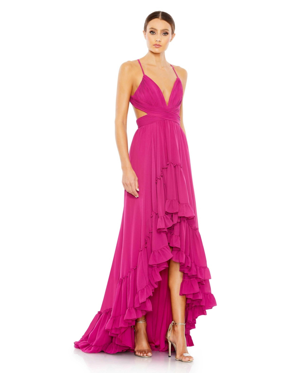 Click here for Mac Duggal Womens Ieena Tiered Cut Out Sleeveless... prices